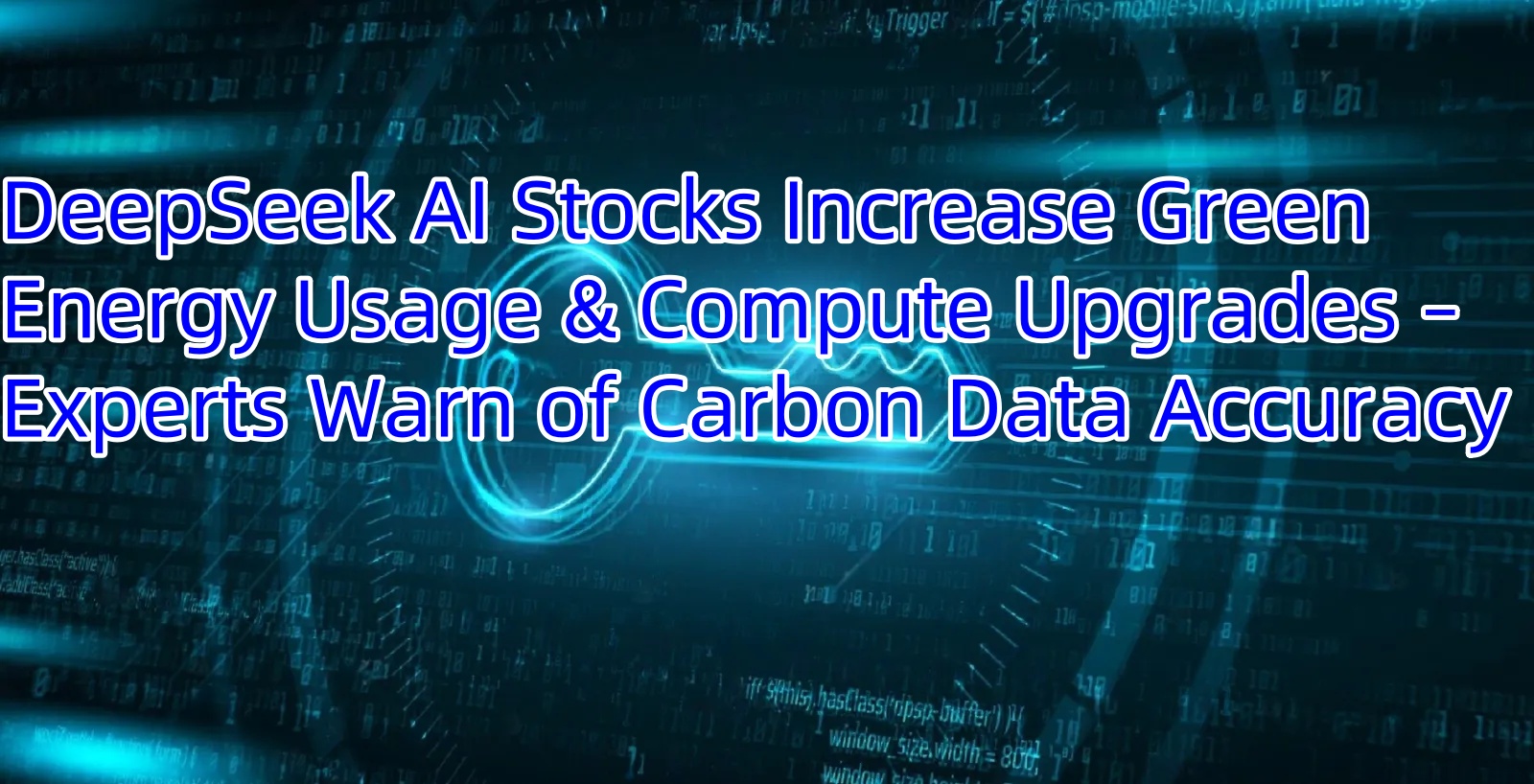 DeepSeek AI Stocks Increase Green Energy Usage & Compute Upgrades ...
